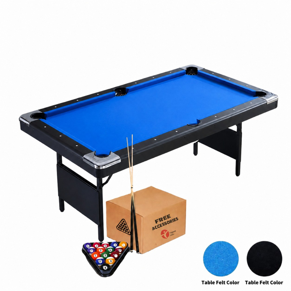 TOPONE Vela Foldable 7FT/8FT MDF Pool Table | Home & Game Room